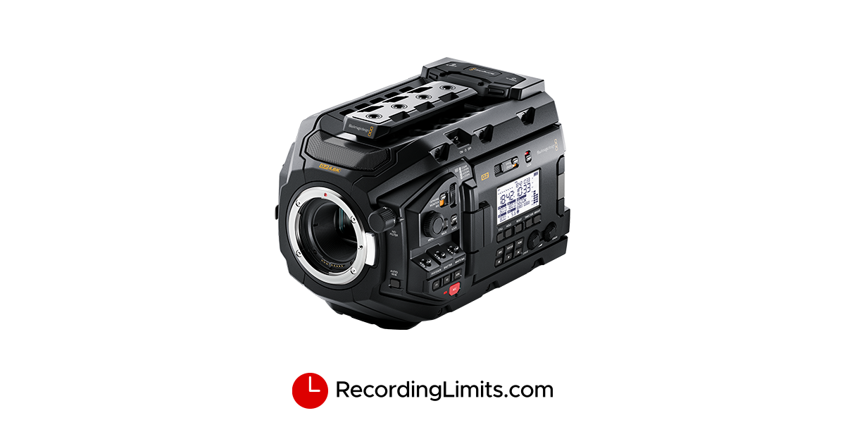 Blackmagic Design URSA Mini Pro 4.6K G2 Video Recording Limits